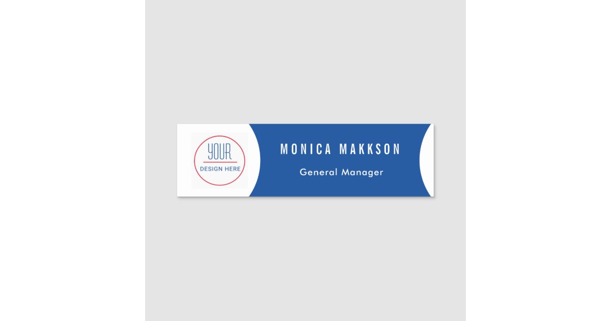 Custom Business Logo Employee Name Tag | Zazzle