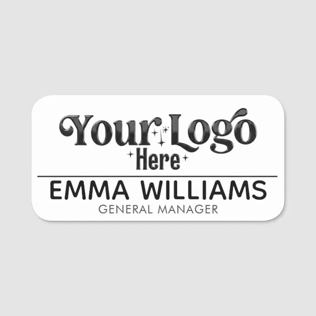 Custom Business Logo Employee Name Tag Badge | Zazzle