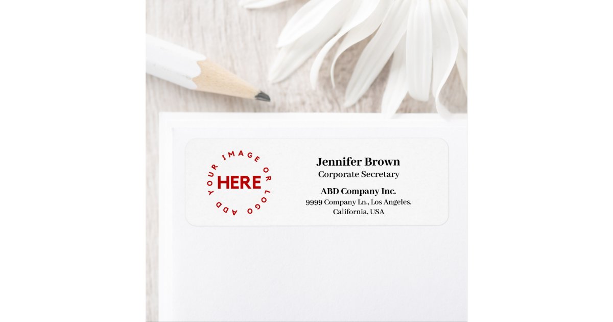 Custom Business Logo Employee Return Address Label | Zazzle