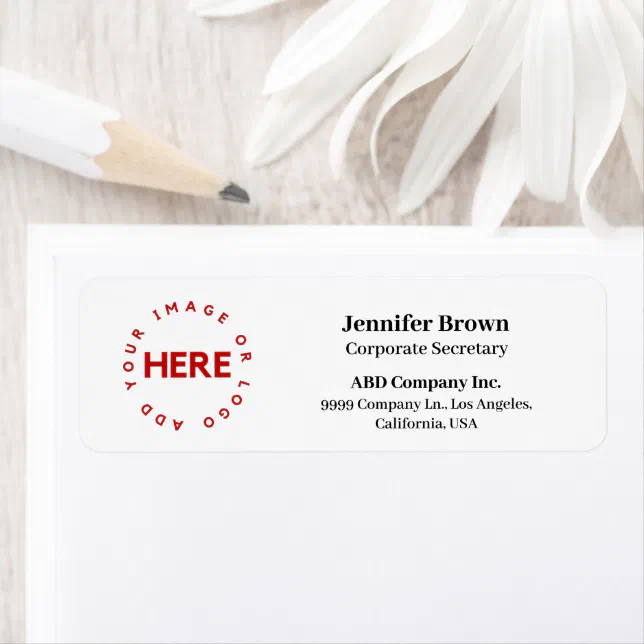 Custom Business Logo Employee Return Address Label | Zazzle