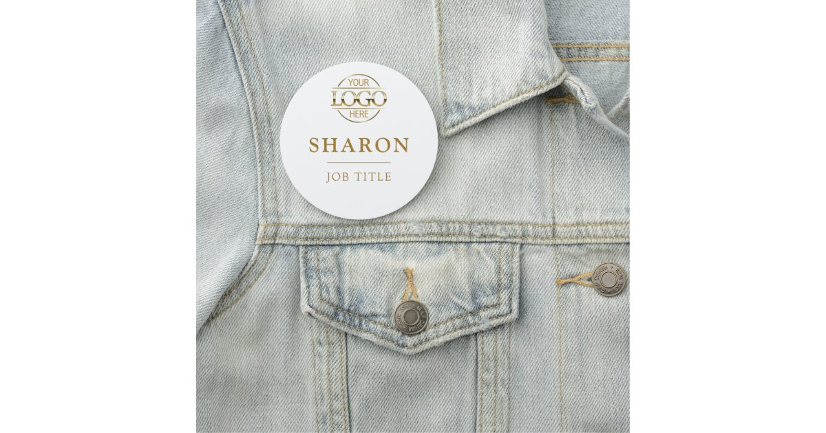 Custom Business Logo Employee Staff Magnetic Name Tag | Zazzle