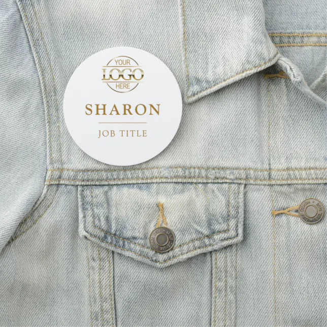 Custom Business Logo Employee Staff Magnetic Name Tag | Zazzle