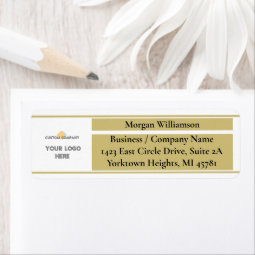 Custom Business Logo Gold Return Address Label | Zazzle