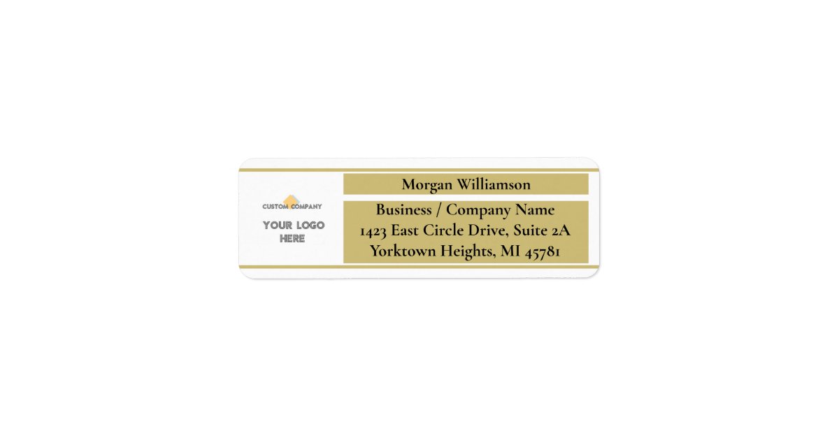 Custom Business Logo Gold Return Address Label | Zazzle