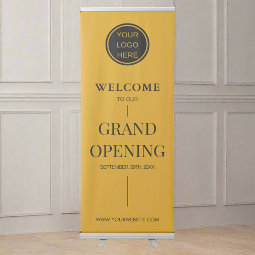 Custom Business Logo Grand Opening Promotional Retractable Banner | Zazzle