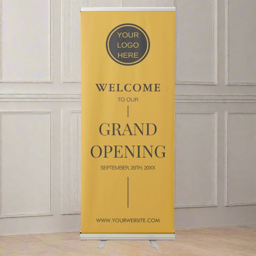 Custom Business Logo Grand Opening Promotional Retractable Banner | Zazzle