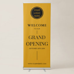 Custom Business Logo Grand Opening Promotional Retractable Banner | Zazzle