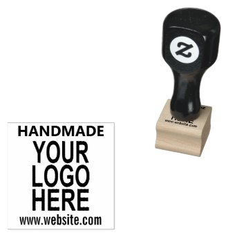 Custom Business Logo Handmade Rubber Stamp | Zazzle