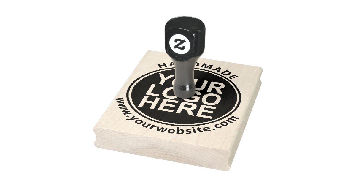 Custom Business Logo Handmade Rubber Stamp | Zazzle