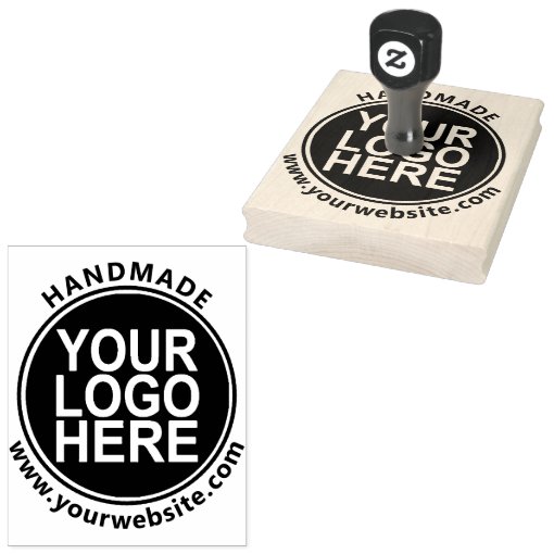 Custom Business Logo Handmade Rubber Stamp | Zazzle