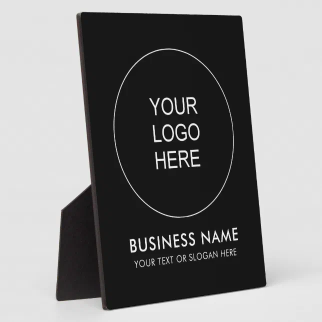Custom Business Logo Here Template Modern Elegant Plaque | Zazzle