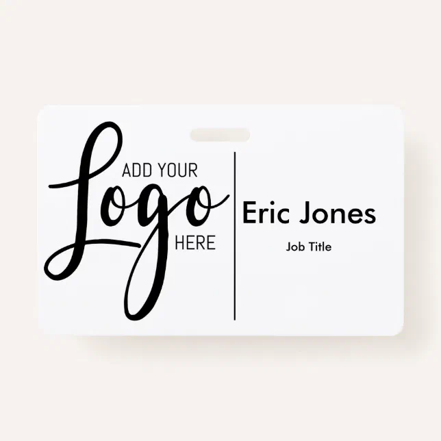 Custom BUSINESS LOGO ID identification add logo Badge | Zazzle