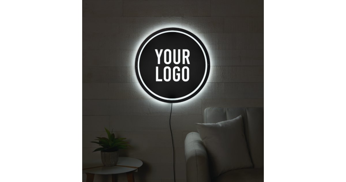 Custom Business Logo Illuminated LED Sign | Zazzle