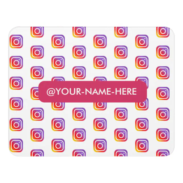 custom business logo instagram backdrop simple door sign | Zazzle