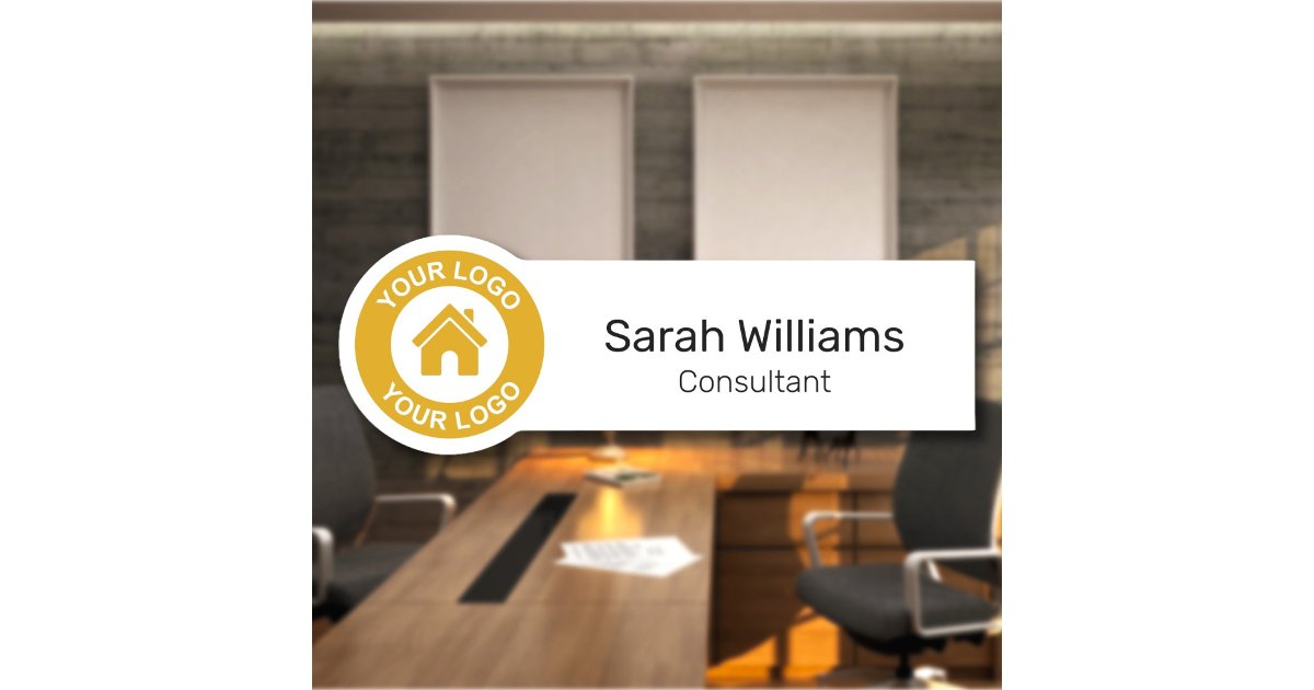 Custom Business Logo Job Title Employee Name Tag | Zazzle