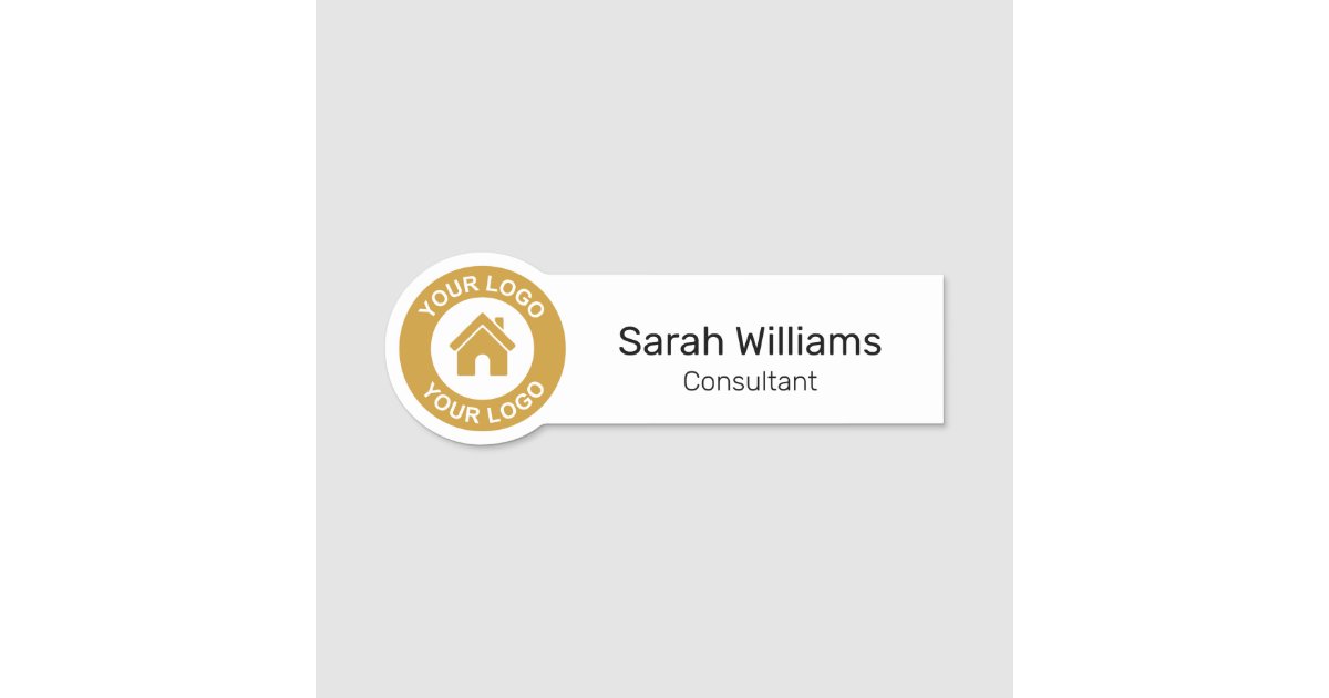 Custom Business Logo Job Title Employee Name Tag | Zazzle