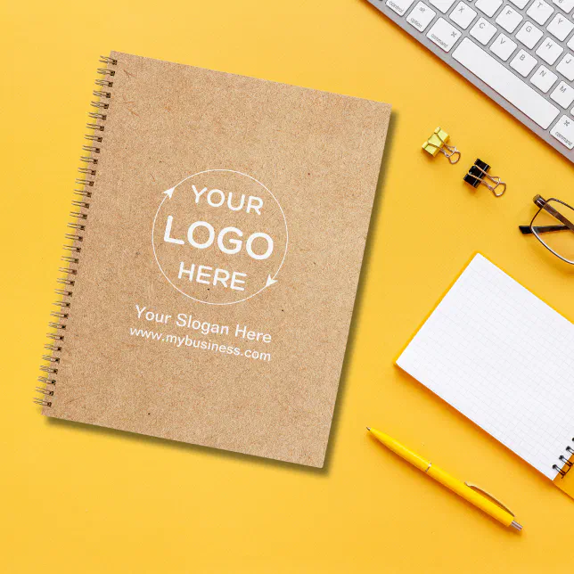 Custom Business Logo Kraft Style Notebook | Zazzle
