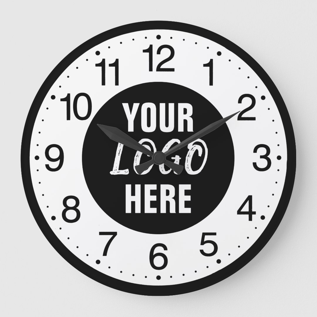 Custom Business Logo Large Clock | Zazzle