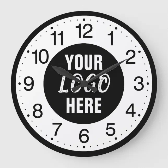 Custom Business Logo Large Clock | Zazzle