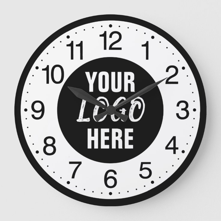 Custom Business Logo Large Clock | Zazzle