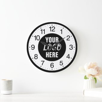 Custom Business Logo Large Clock | Zazzle