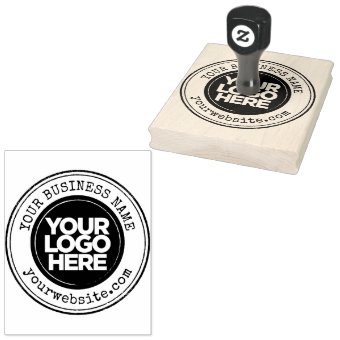 Custom Business Logo Large Rubber Stamp | Zazzle