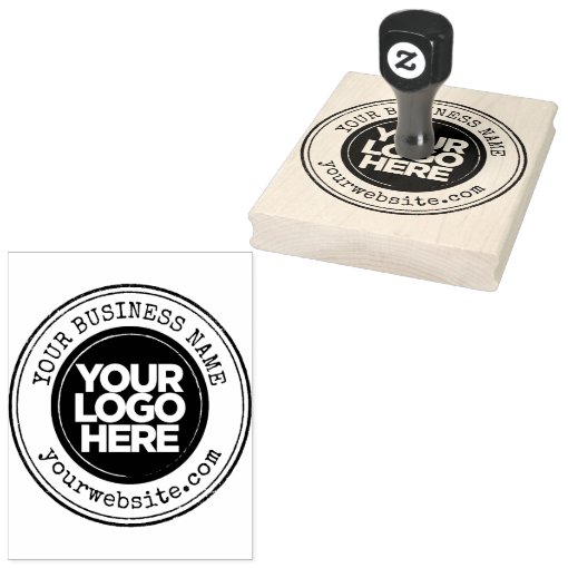 Custom Business Logo Large Rubber Stamp | Zazzle