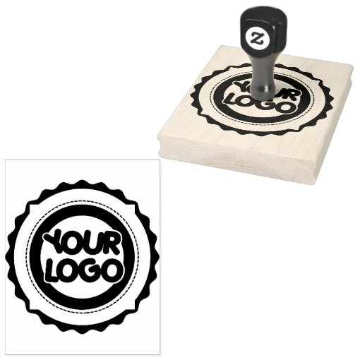 Custom Business Logo Large Rubber Stamp | Zazzle