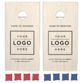 Custom Business Logo Light Wood Grain Branded Cornhole Set | Zazzle
