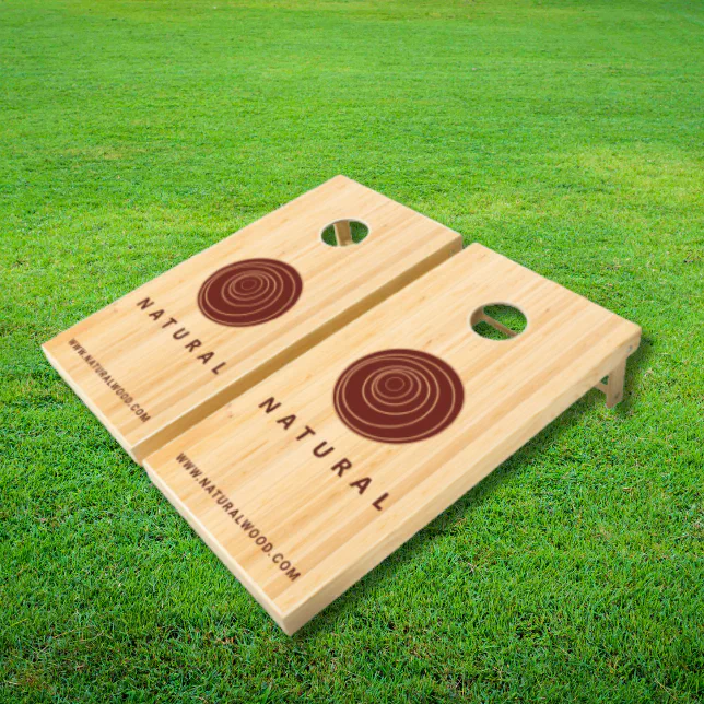 Custom business Logo Light Wood Minimal Design Cornhole Set | Zazzle