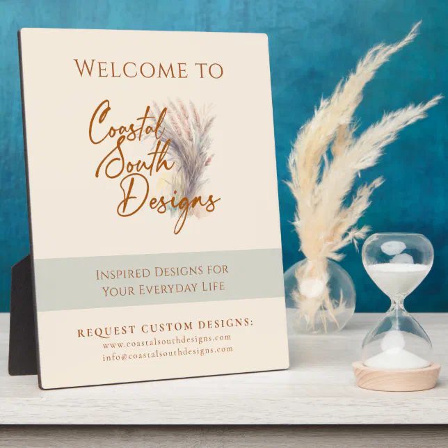 Custom Business Logo Marketing Welcome Display Plaque | Zazzle