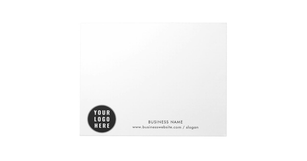 Custom Business Logo Minimalist Employees Notepad | Zazzle