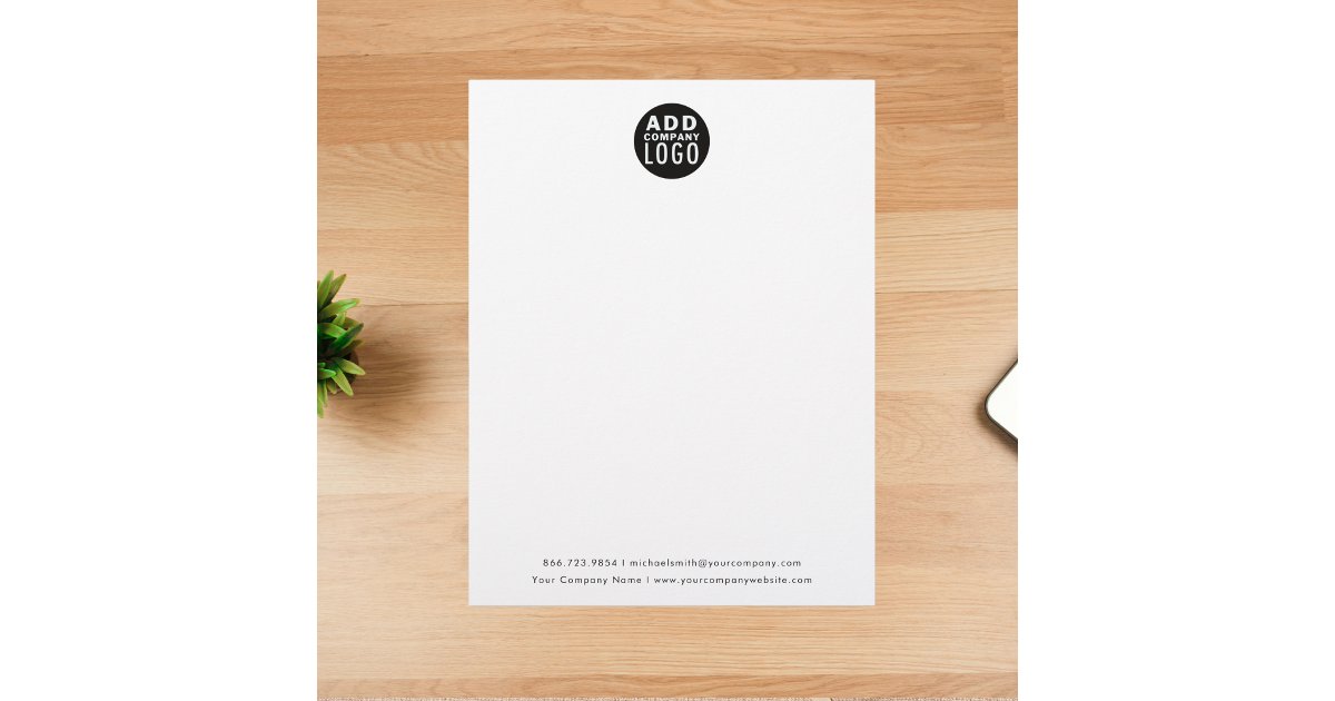 Custom Business Logo Modern Simple Professional Letterhead | Zazzle