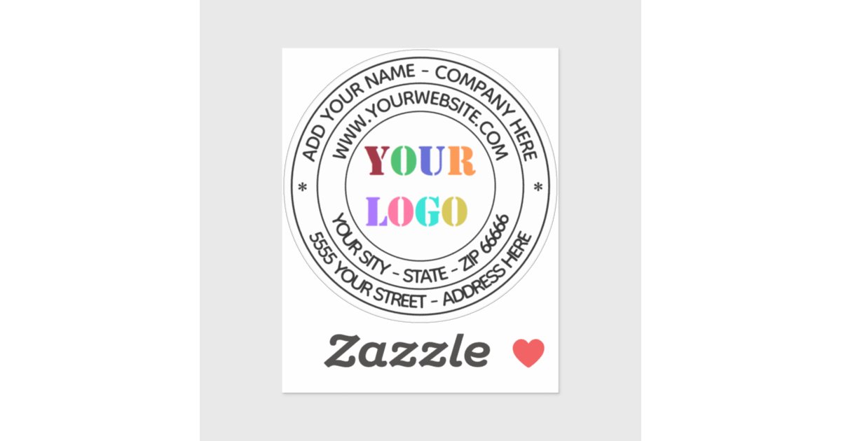 Custom Business Logo Name Address Website Sticker | Zazzle