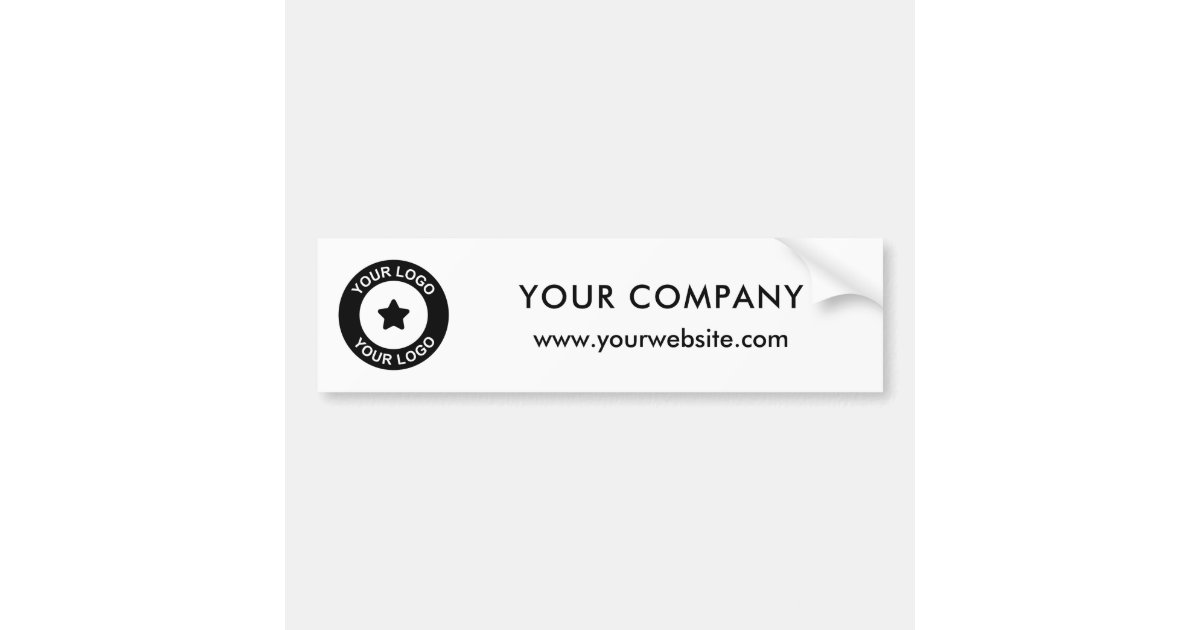 Custom Business Logo Name And Website Bumper Sticker | Zazzle