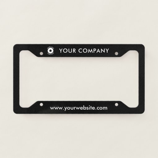 Custom Business Logo Name And Website License Plate Frame | Zazzle