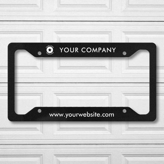 Custom Business Logo Name And Website License Plate Frame | Zazzle