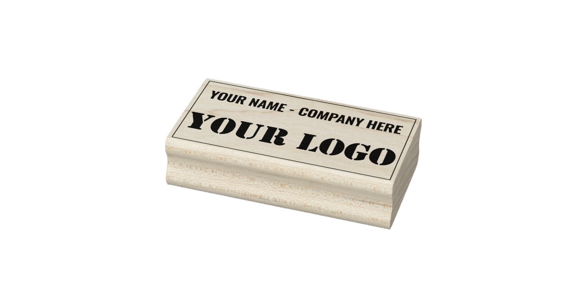 Custom Business Logo Name Company Rubber Stamp | Zazzle
