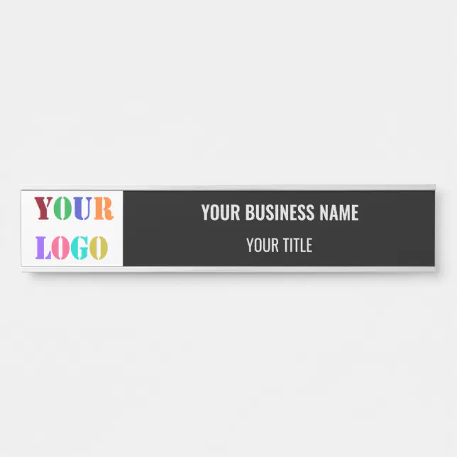 Custom Business Logo Name Door Sign Choose Colors | Zazzle