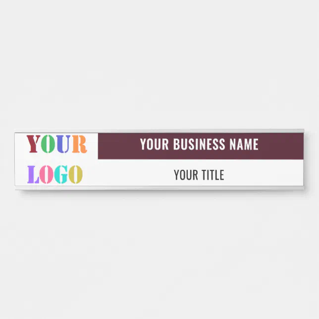 Custom Business Logo Name Door Sign Template | Zazzle