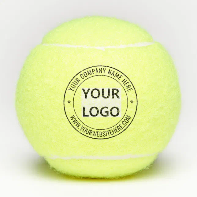 Custom Business Logo Name Info Stamp Tennis Balls | Zazzle
