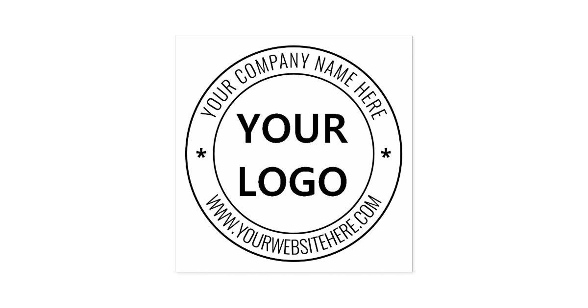 Custom Business Logo Name Ingo Round Rubber Stamp | Zazzle