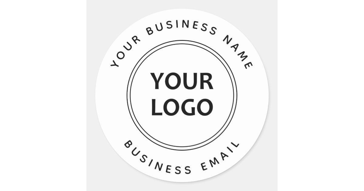 custom business logo name label sticker | Zazzle