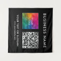 Custom Business Logo Name QR Code Square Backdrop | Zazzle