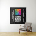 Custom Business Logo Name QR Code Square Backdrop | Zazzle