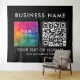 Custom Business Logo Name QR Code XL Backdrop | Zazzle