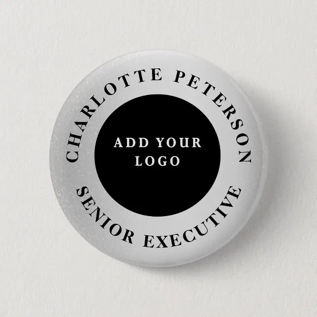 Custom Business Logo Name Tag Promotional Button | Zazzle