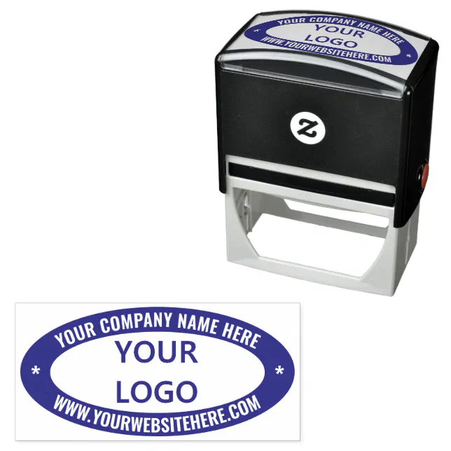Custom Business Logo Name Website Colors Stamp | Zazzle