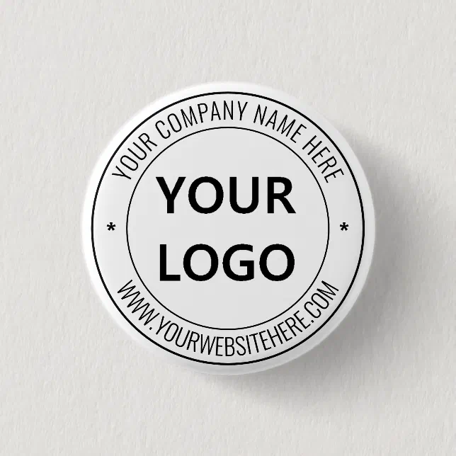 Custom Business Logo Name Website Round Button | Zazzle