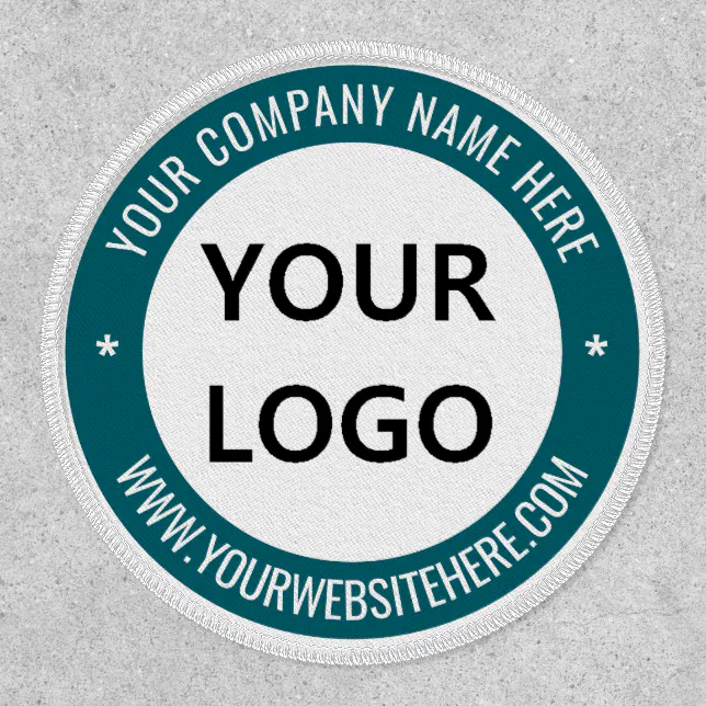 Custom Business Logo Name Website Round Patch | Zazzle